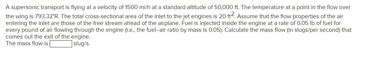 Solved A supersonic transport is flying at a velocity of | Chegg.com