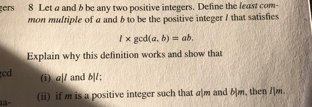 Solved positive integers. Define the least com- multiple of | Chegg.com