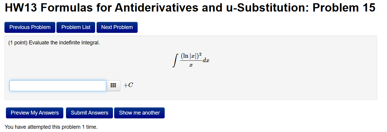 Solved HW13 Formulas for Antiderivatives and u-Substitution: | Chegg.com