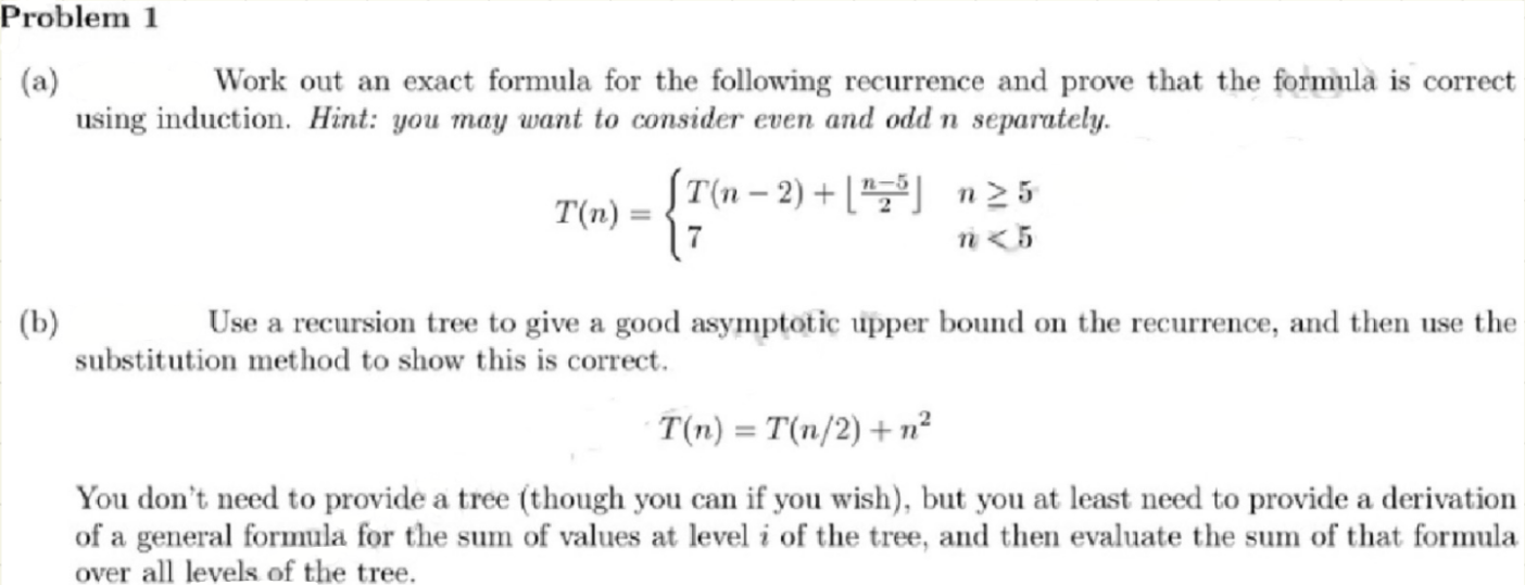 Solved (a) Work out an exact formula for the following | Chegg.com