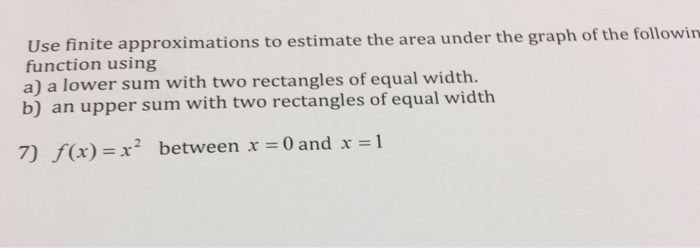 Solved Use finite approximations to estimate the area under | Chegg.com Solved Use finite approximations to estimate the area under | Chegg.com