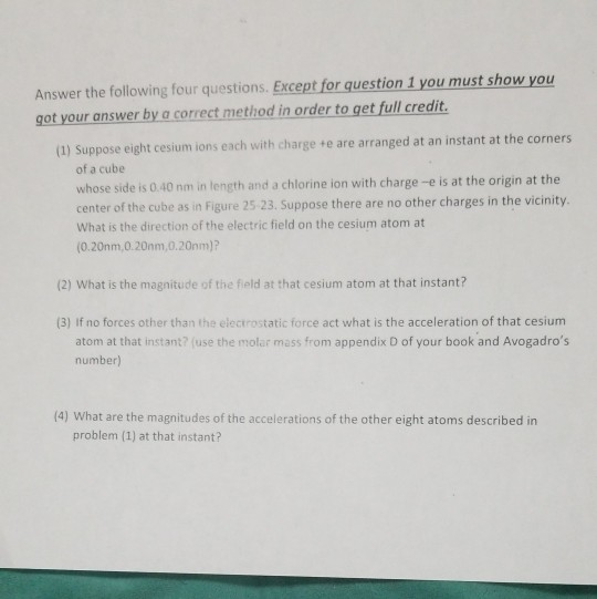 Solved Answer the following four questions. Except for | Chegg.com