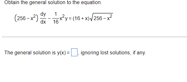 Solved Obtain the general solution to the | Chegg.com