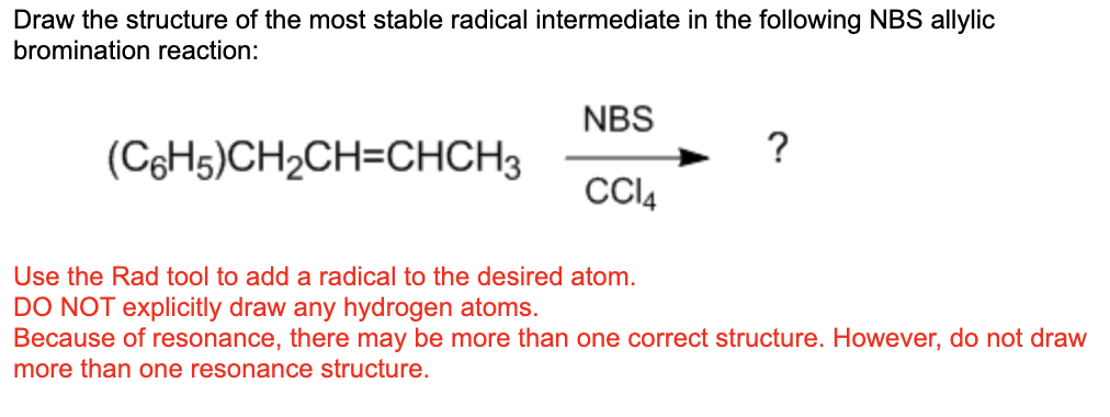 Solved Draw the structure of the most stable radical | Chegg.com