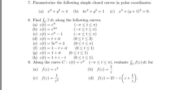 Solved 7. Parameterize the following simple closed curves in | Chegg.com