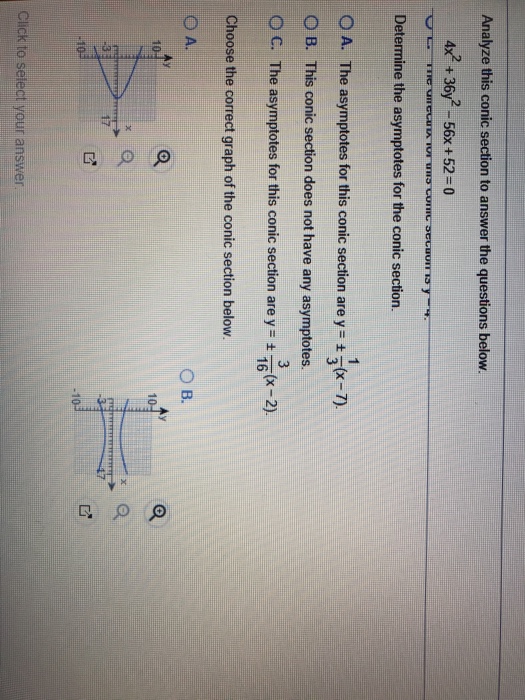 Solved Analyze this conic section to answer the questions | Chegg.com