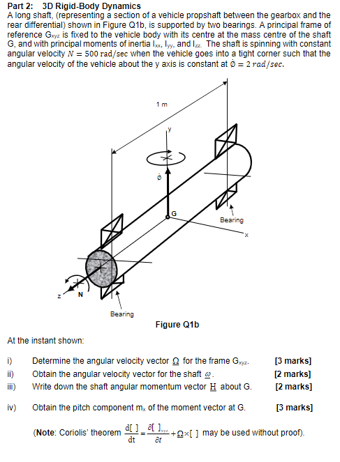 Solved Part 2: 3D Rigid-Body Dynamics A long shaft, | Chegg.com