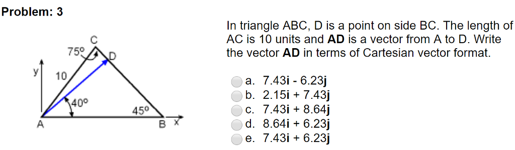 Solved Problem:3 In triangle ABC, D is a point on side BC. | Chegg.com