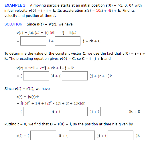 Solved EXAMPLE 3 A moving particle starts at an initial | Chegg.com