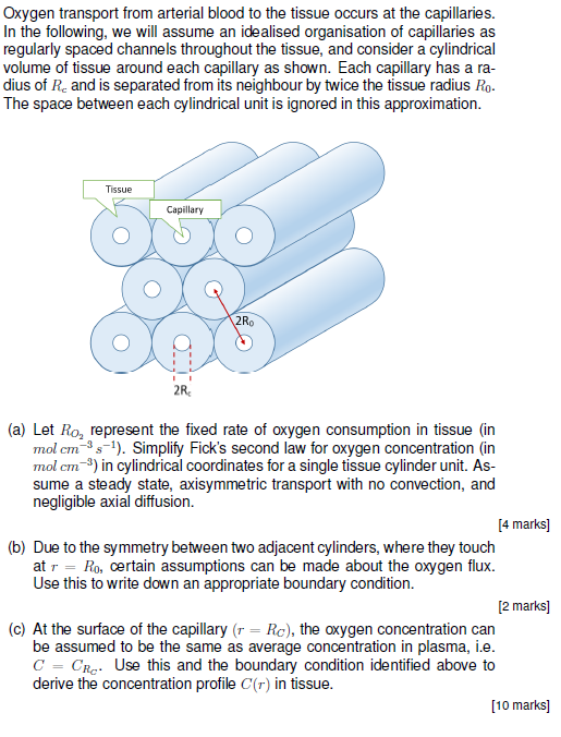 Oxygen transport from arterial blood to the tissue | Chegg.com