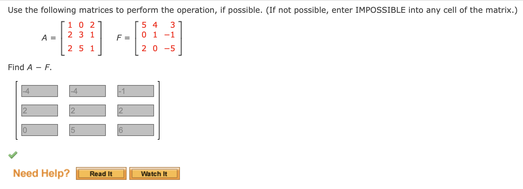 Solved Use the following matrices to perform the operation, | Chegg.com