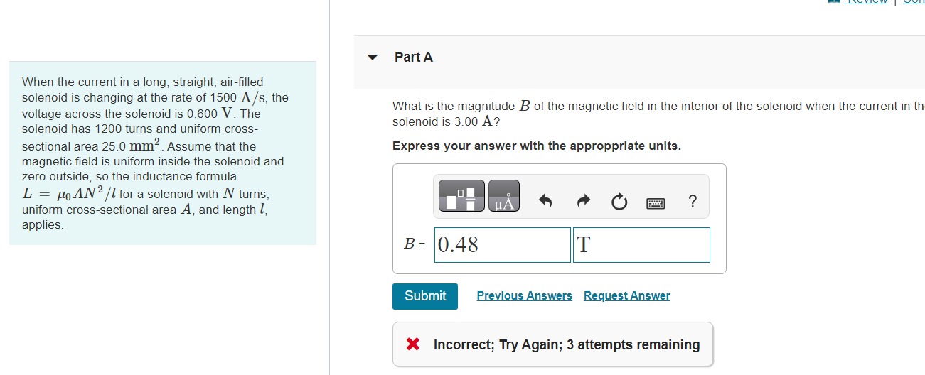 Solved When the current in a long, straight, | Chegg.com
