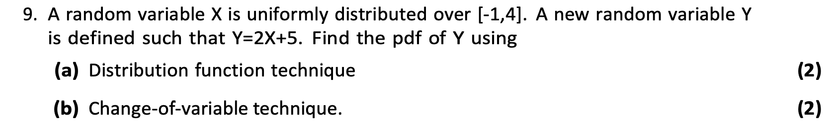Solved A random variable x ﻿is uniformly distributed over | Chegg.com