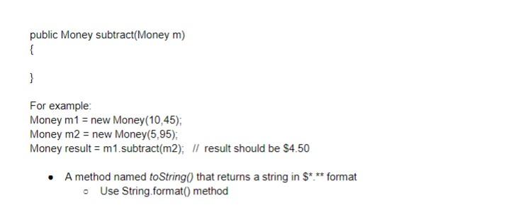 Solved STAGE 1 | (Money class) Design a class named Money | Chegg.com