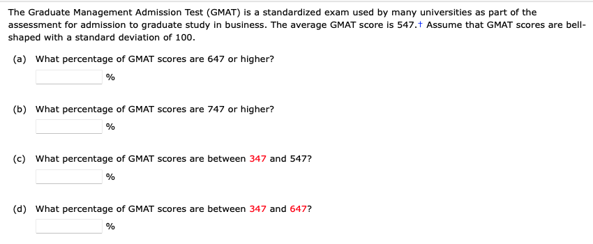Solved The Graduate Management Admission Test (GMAT) is a | Chegg.com