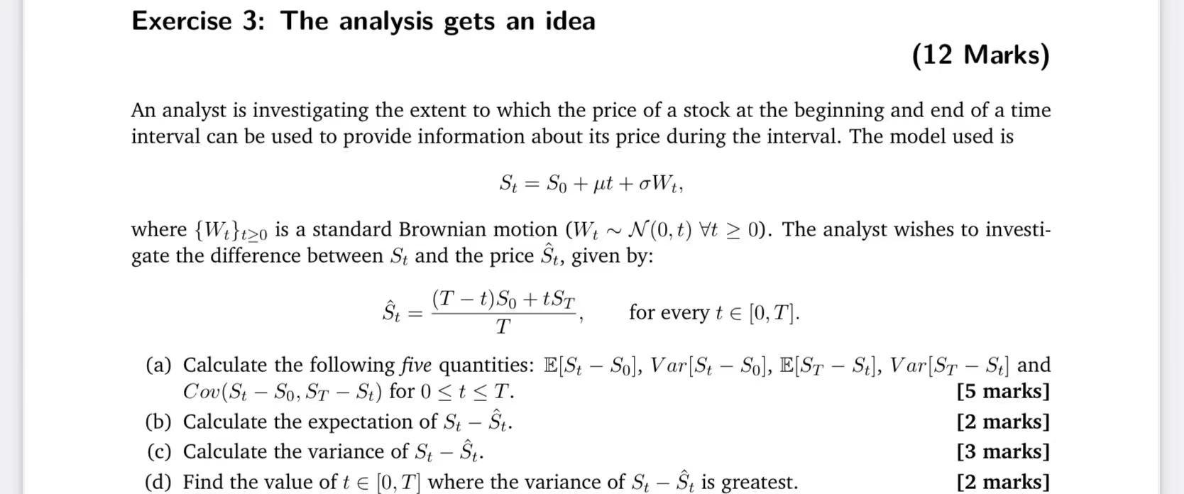 Solved Exercise 3: The analysis gets an idea (12 Marks) An | Chegg.com