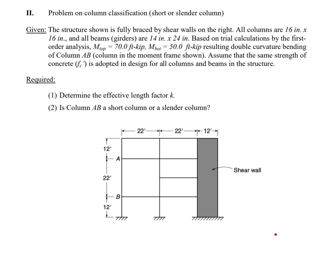 Solved II. Problem on column classification (short or | Chegg.com