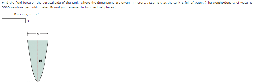 Solved Find the fluid force on the vertical side of the | Chegg.com