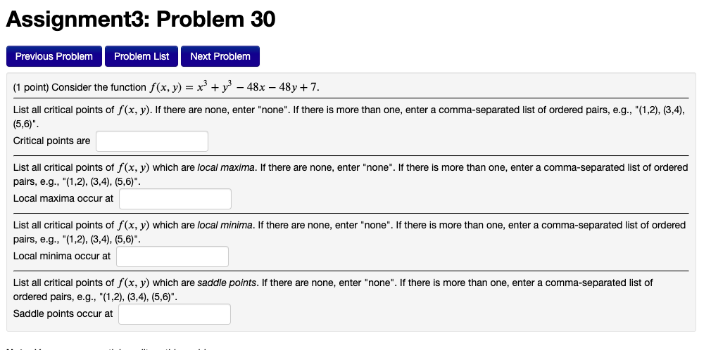 Solved Assignment3: Problem 30 Previous Problem Problem List | Chegg.com