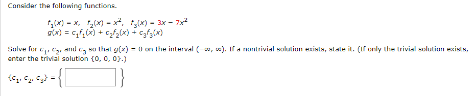 Solved Consider the following functions. | Chegg.com