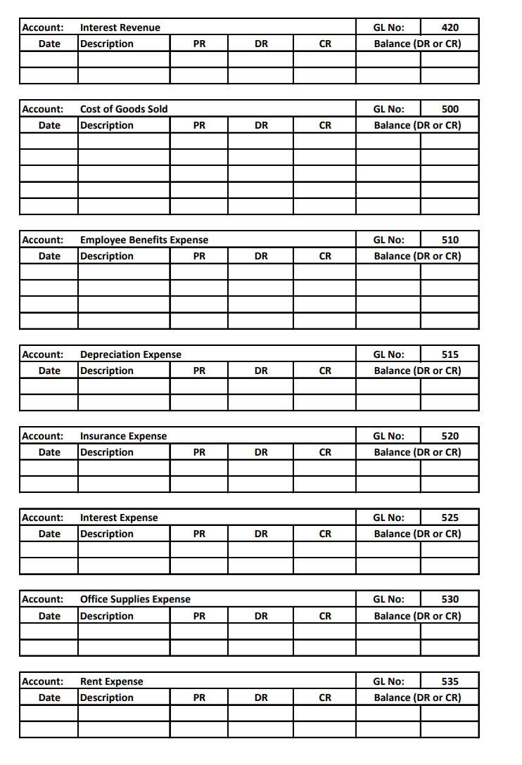 Solved I need answers for all of the General Journals, | Chegg.com