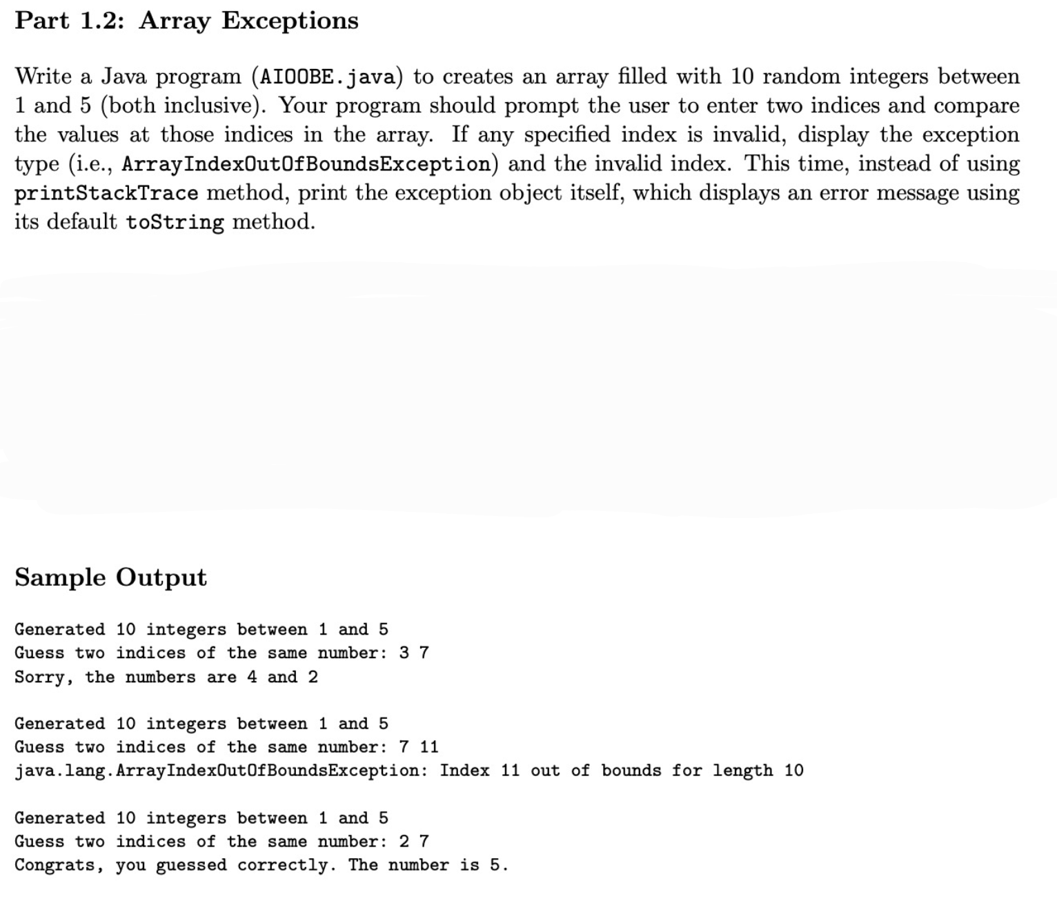 Solved Sample OutputGenerated 10 ﻿integers between 1 ﻿and | Chegg.com