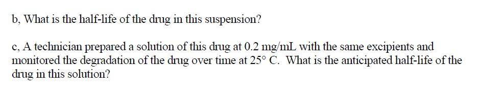 Solved 2. (15 points) A new drug suspension formulation | Chegg.com