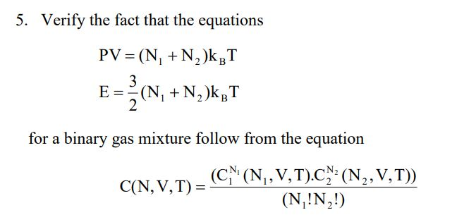 Solved 5. Verify the fact that the equations for a binary | Chegg.com