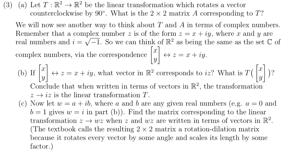 Solved (3) (a) Let : R2 → R2 be the linear transformation | Chegg.com