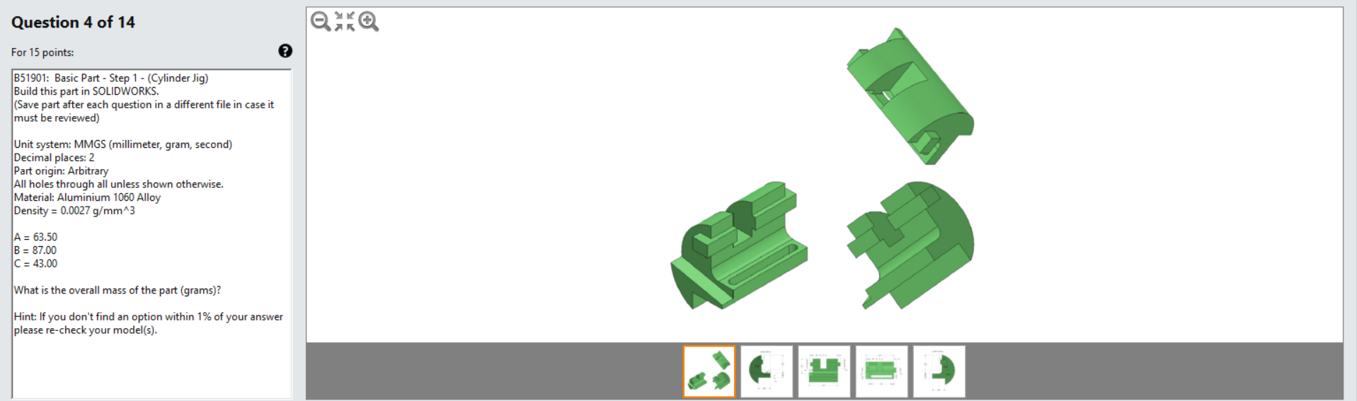 Solved B51901: Basic Part - Step 1 - (Cylinder Jig) Build | Chegg.com