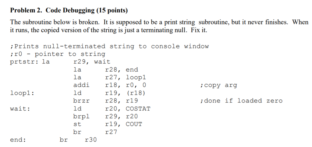 Solved Problem 2. Code Debugging (15 points) The subroutine | Chegg.com