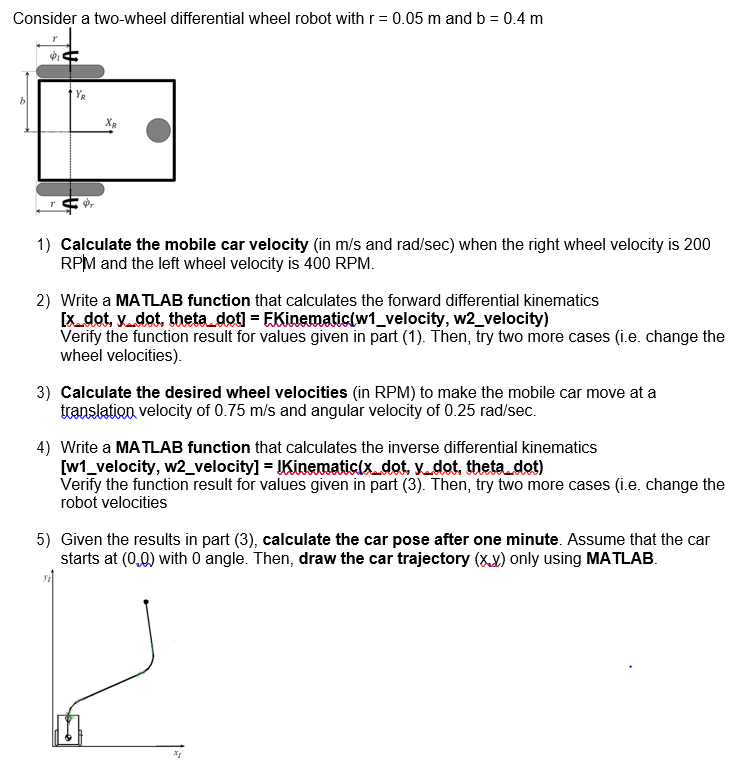 Solved Consider a two-wheel differential wheel robot with r | Chegg.com