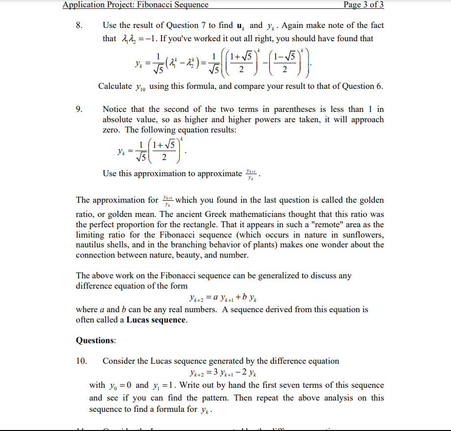 The Fibonacci Sequence and Generalizations CHAPTER 4 | Chegg.com