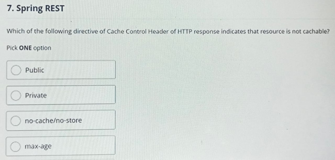 Solved Spring RESTWhich of the following directive of Cache | Chegg.com