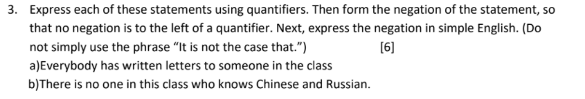 Solved 3. Express each of these statements using | Chegg.com