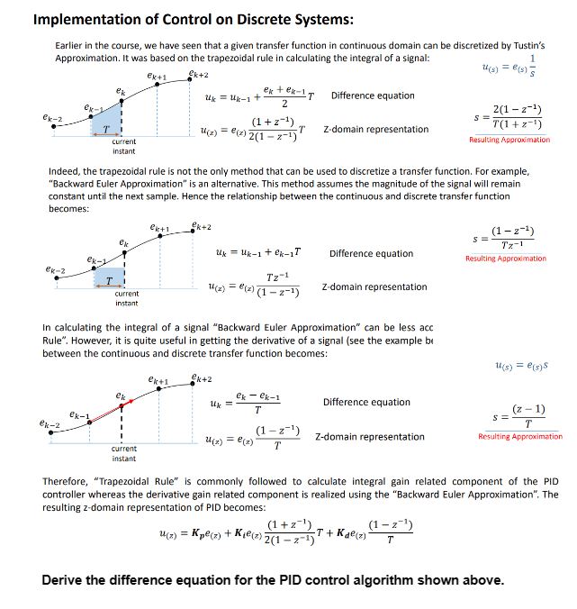 Solved Implementation of Control on Discrete Systems:Earlier | Chegg.com