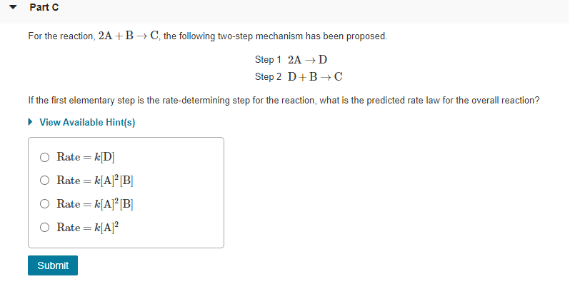 Solved The following three-step mechanism has been proposed | Chegg.com