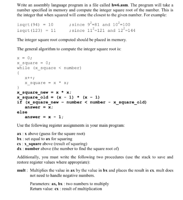 Solved Write an assembly language program in a file called | Chegg.com