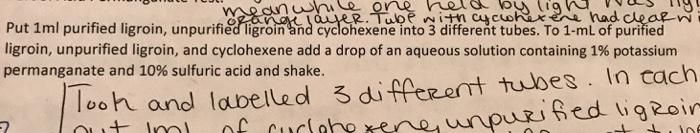 Meanunile one he boy lig 19 Put 1ml purified ligroin, | Chegg.com
