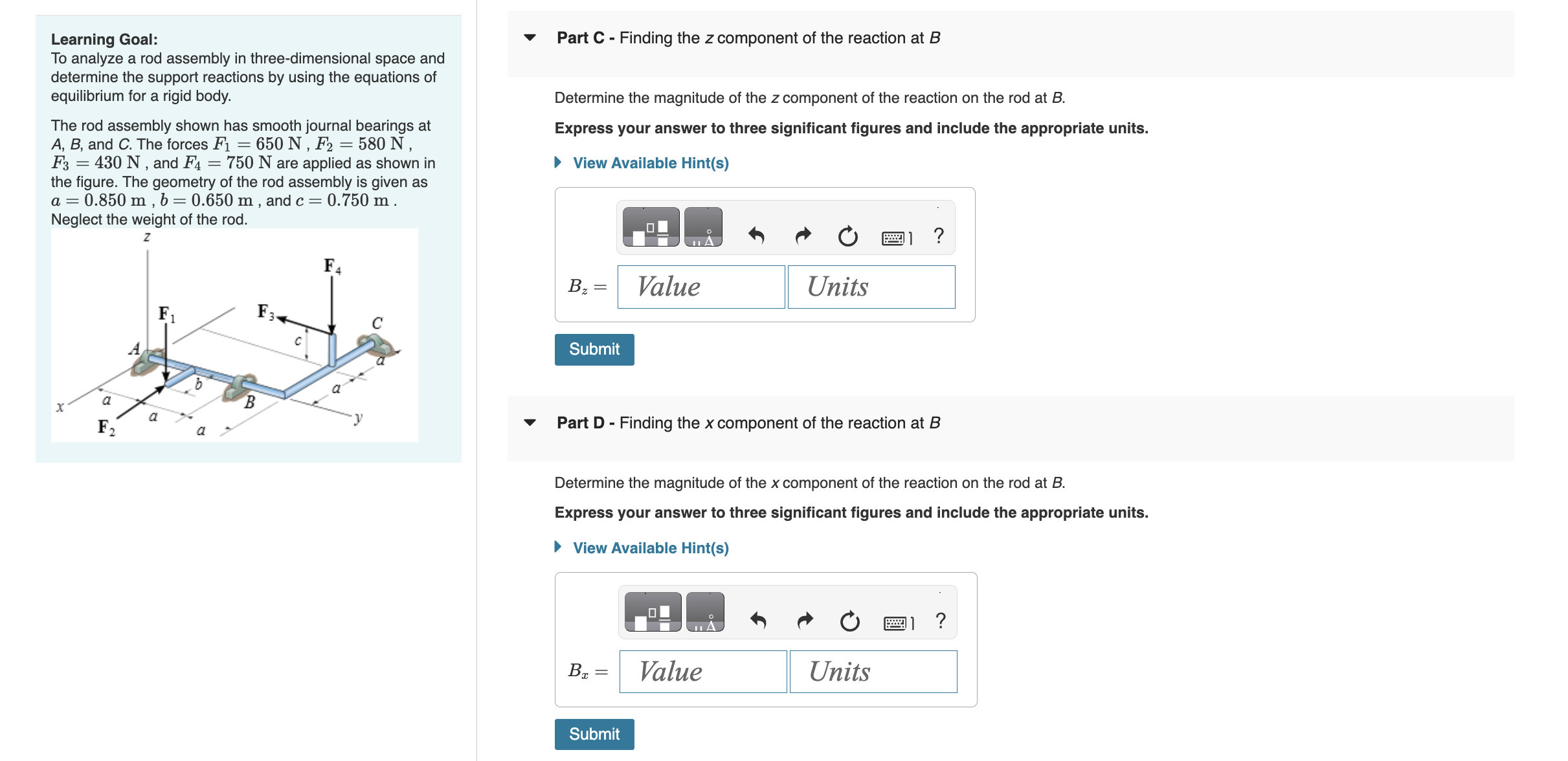 Solved Learning Goal: To analyze a rod assembly in | Chegg.com