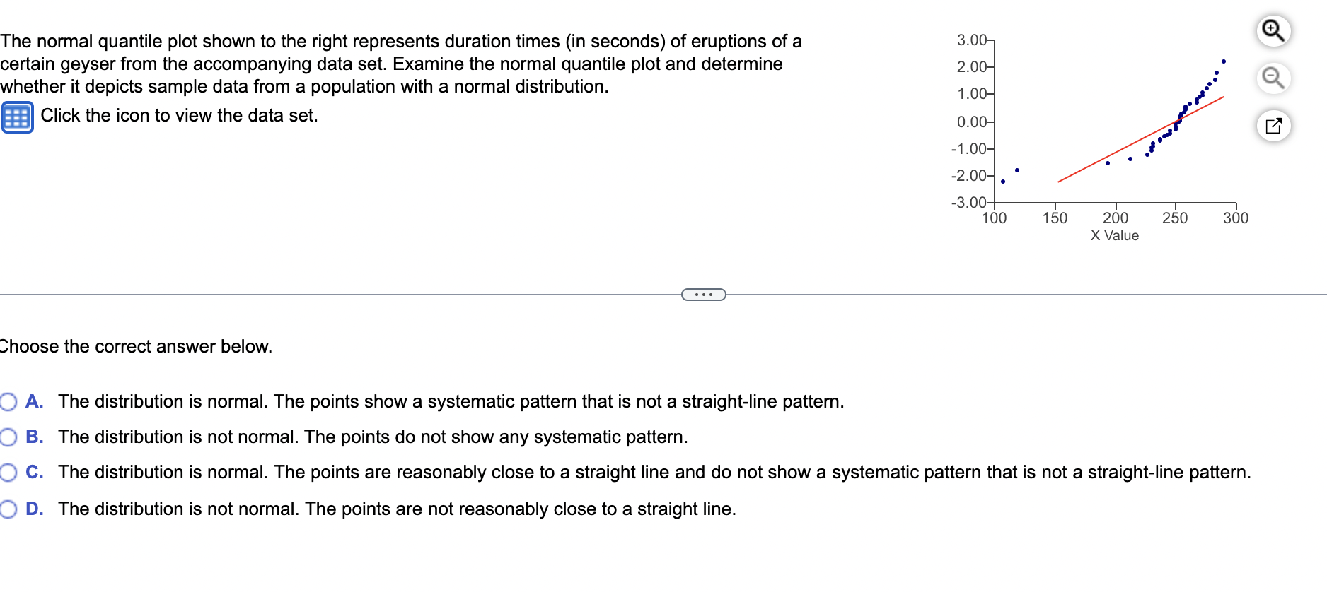 [Solved]: 56 The normal quantile plot shown to the right
