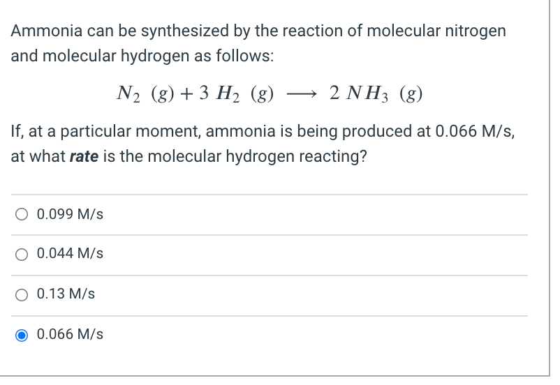 Solved Ammonia can be synthesized by the reaction of | Chegg.com
