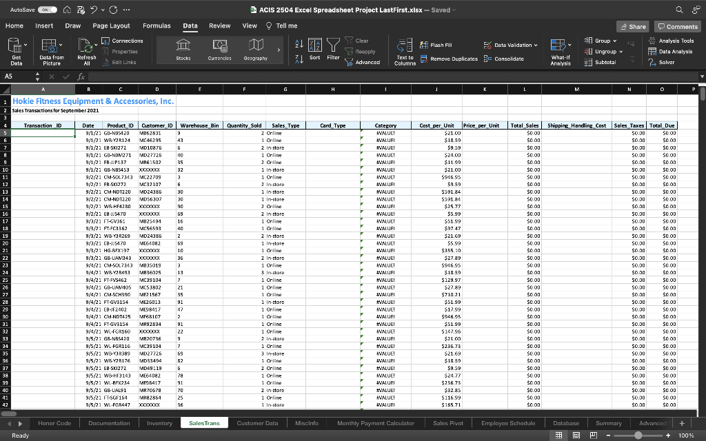 Solved The SalesTrans sheet displays sales transactions for | Chegg.com