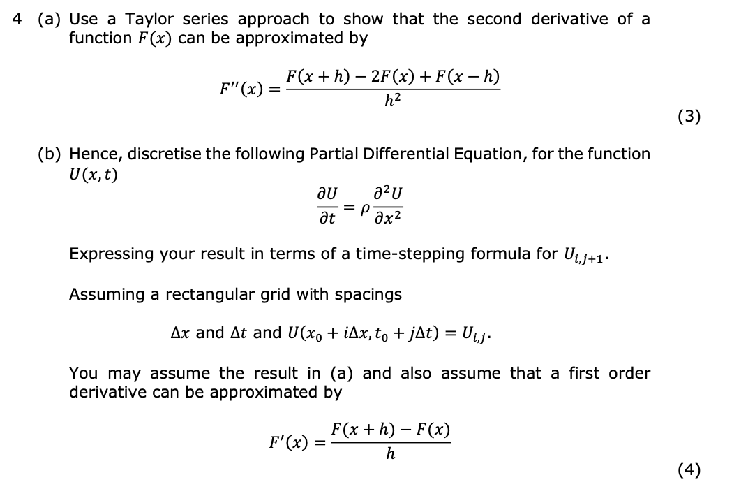 Solved (a) Use a Taylor series approach to show that the | Chegg.com
