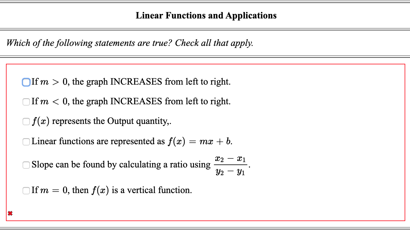 Solved Linear Functions and Applications Which of the | Chegg.com