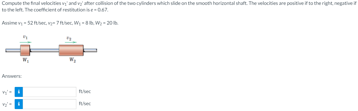 Solved Compute the final velocities v1' and v2' after | Chegg.com