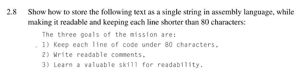 Solved 2.8 Show how to store the following text as a single | Chegg.com