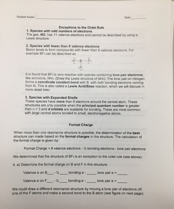 Solved Student Name Date: Lewis Structures Worksheet General | Chegg.com