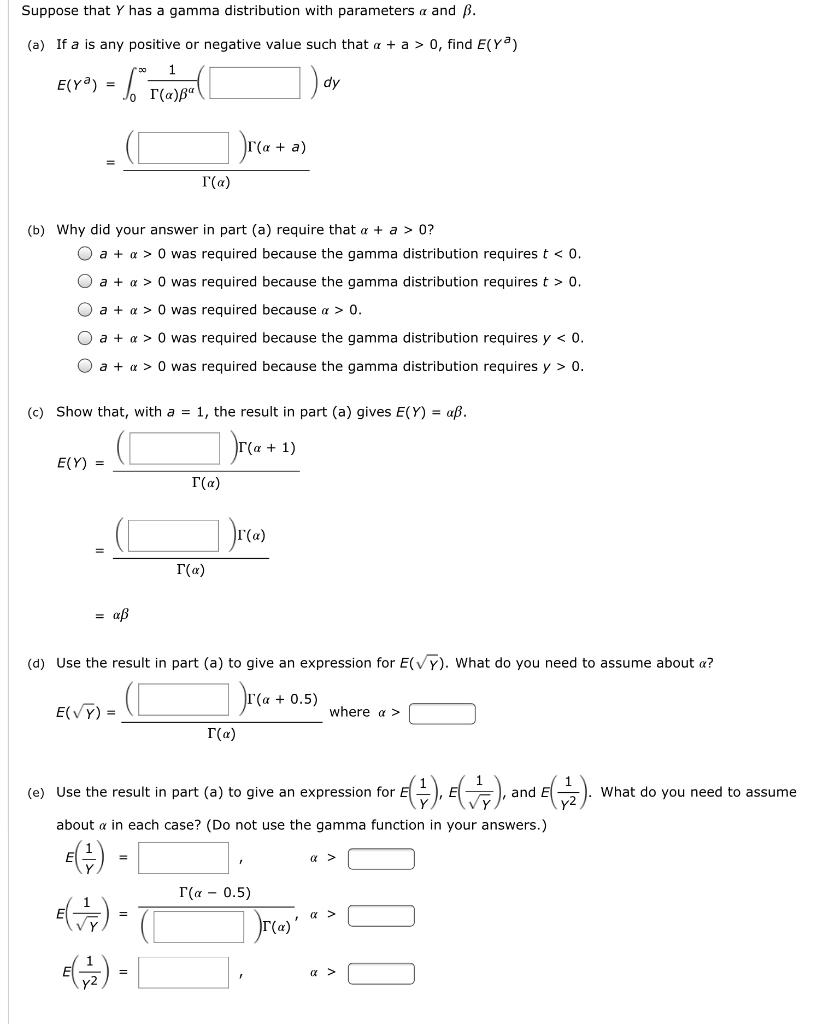 Solved Suppose that Y has a gamma distribution with | Chegg.com