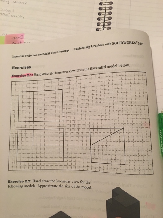 Solved Graphies with SOLIDWORKs 20 Isometrie Projection and | Chegg.com
